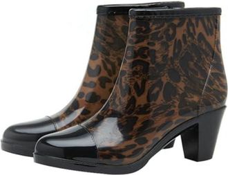 Beaupretty Pluie à Talons Chaussures Imperméables Avec Fermeture Éclair Latérale Antidérapantes