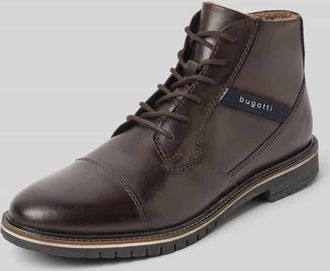 Bugatti Schnürschuhe aus echtem Leder mit Logo-Print Modell CAJ