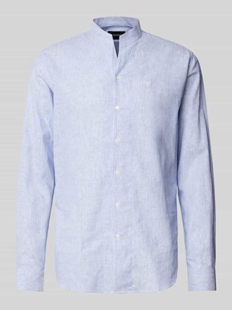 Emporio Armani Regular Fit Freizeithemd aus Leinen-Baumwoll-Mix