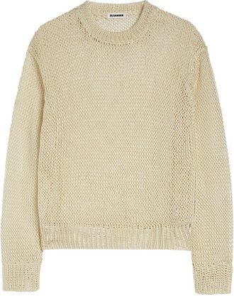 Jil Sander Pullover mit Lochstrickmuster - Nude
