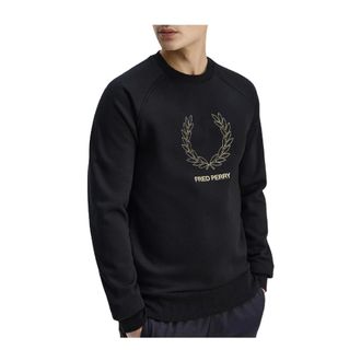 Fred Perry Laurel Wreath Sweatshirt - - Sweatshirts & Hoodies - Herren - Schwarzk - S