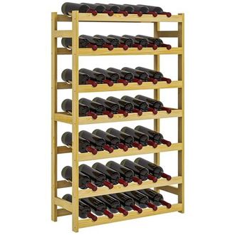 HOMCOM Casier Bouteilles vin pour 42 Bouteilles, Porte-Bouteille en Bois &agrave; 7 Niveaux, Range Bouteille &eacute;tag&egrave;re &agrave; vin pour Salon Bar, 63 x 25 x 102 cm, Naturel