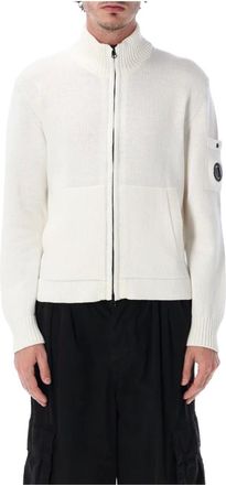 C.P. Company C.p. Company, Homme, Pulls, Blanc, Taille: M Cardigan en Maille de Coton Compact