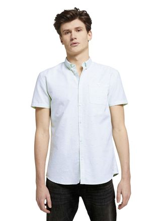 Tom Tailor Herren Gemustertes Hemd 1025474, 26967 - Mint Dot Triangle Print, XL