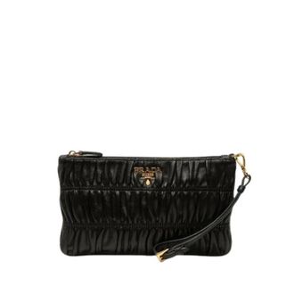 Prada Pre-owned Gathered Nappa Clutch - - Pre-owned - Damen - Schwarzk - ONE SIZE