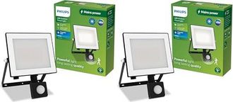 Philips Lois Projecteur Ext&eacute;rieur avec Capteur, 30 W, 5000 K, Noir (Lot de 2)