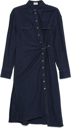 Sonia Rykiel Midikleid aus Flanell - Blau