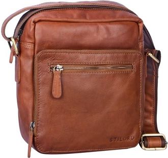 STILORD Nathan Sac &agrave; Bandouli&egrave;re Homme Cuir Sac Messager Vintage Besace Sacoche &Eacute;paule id&eacute;al Tablettes de 10,1 pouces, Couleur:Cognac Marron