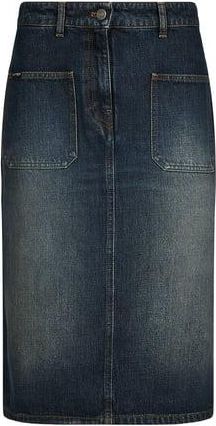 Courr&egrave;ges Jupe midi en denim