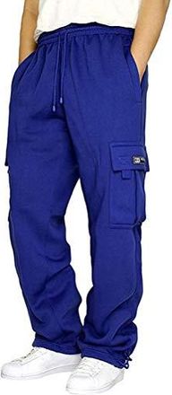 Minetom Homme Pantalons Casual Sport Jogging Slim Fit Cargo Montagne Baggy Pants Multi Poches Grande Taille Pantalon Outdoor Bleu XXL