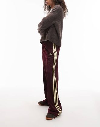 adidas Originals Firebird - Pantalon de surv&ecirc;tement ample - Bordeaux et jaune beurre-Rouge