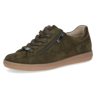 Caprice Caprice Damen Sneaker flach aus Leder zum Schn&uuml;ren, Gr&uuml;n (Khaki Suede), 38.5 EU