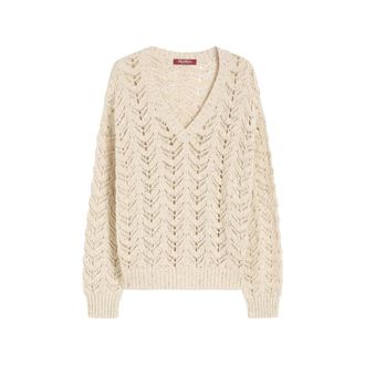 Max Mara Openwork V-neck Sweater