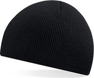 Beechfield Unisex 100% Soft Feel Knitted Beenie Hat-9 Colours Available Casquette de Baseball, Noir (Black 000), Taille Unique Mixte