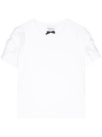 Edward Achour Paris t-shirt à fronces - Blanc