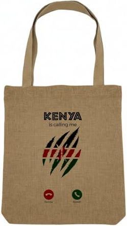 Fabulous Sac Shopping Tote Bag Aspect Lin - Kenya Is Calling Me Flag Claws Travel - Sac de Courses Toile Epaisse 360g Beige Naturel Cabas Port&eacute; Epaule Solide I