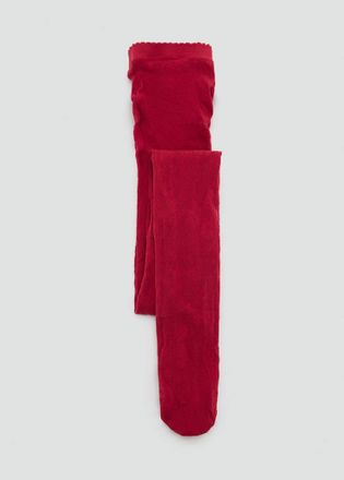 Mango Collants en dentelle florale rouge - Femme - S - MANGO
