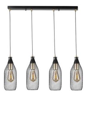 Opviq Elegant Black Chandelier, Metal Body with Antique Coating, Adjustable Height 70 cm, E27 Socket Max 40W, Perfect for Modern Home D&eacute;cor