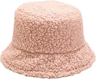 Generic Chapeaux dhiver pour femme - Chapeau de soleil chaud en velours doux - Chapeau de p&ecirc;cheur pour femme Panama - Chapeau cir&eacute;, rose, M