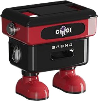 Generic Aufbewahrungsbox f&uuml;r WLAN-Router - ABS-Struktur, rot-wei&szlig;, 32 x 21 x 34 cm, kompaktes Gestell, Roboter-Schreibtischregal, versteckter Kabel-Organizer 