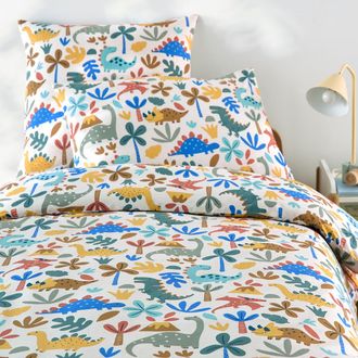 La Redoute Interieurs Housse De Couette Enfant 30% Coton Recycl&eacute; Imprim&eacute; Dinosaures Dino