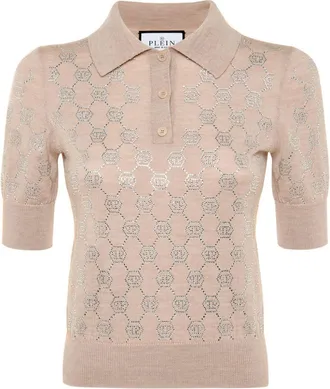 Philipp Plein Oberteil mit Monogramm - Nude