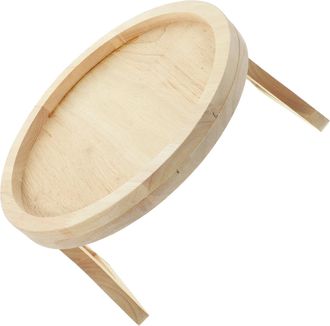 NUOBESTY Faltbares Holz Sofa tablett Armlehne Rundes Snacktablett Stabil Tragbar Einfach zu Reinigen Für Getränke Obst und Desserts Geeignet