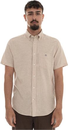 GANT Homme, Chemises, Beige, Taille: 4XL Chemise &agrave; manches courtes