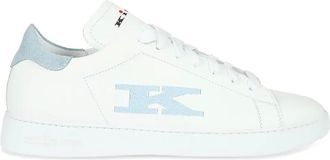 Kiton baskets en cuir à détail de logo - Blanc