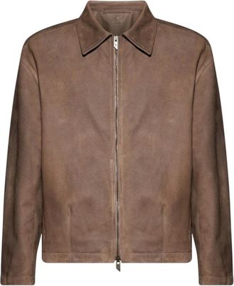 Salvatore Santoro Homme, Vestes, Brun, Taille: S Leather Jacket