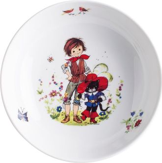 Kahla 203418A50850C Kids tiefer Teller 18 cm Gestiefelter Kater | Suppenteller mit Gestiefelter Kater Design aus Porzellan