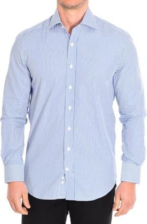 Café Coton Chemise Homme Manches Longues col Revers Fermeture boutonnée ORLANDO4