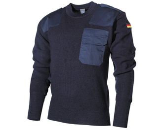 MFH Rundhalspullover Bundeswehr Pullover, mit Brusttasche, blau
