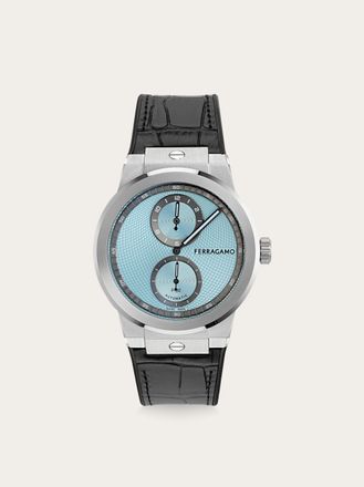 Ferragamo Herren F-80 Auto Manufacture Uhr Blau