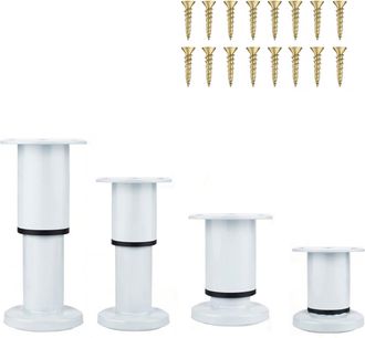 Generic Verstellbare M&ouml;belf&uuml;&szlig;e Metall, M&ouml;belbeine H&ouml;henverstellbar 8-42 cm, M&ouml;belbeine F&uuml;r Tisch, Sofa, Schrank, Bett, DIY M&ouml;bel, Schwarz Und Wei&szlig; M&ouml;belbeine 