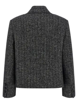 Dolce & Gabbana Double-Breasted Wool Blazer - Charcoal