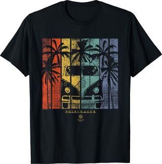 Volkswagen Typ 2 T1 Retro Campervan Strand Palmen T-Shirt