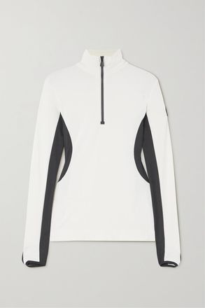 Moncler Skioberteil Aus Stretch-jersey In Colour-block-optik - Weiß