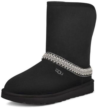 UGG Classic Short Crescent, Botte tendance, Black, 36