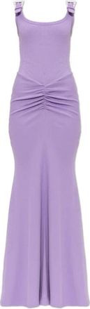 Versace Jeans Couture Femme, Robes, Violet, Taille: 40 FR Robe Longue Avec Boucles D&eacute;coratives Sur Les Bretelles