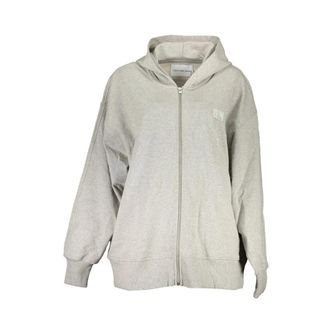 Calvin Klein Femme, Sweatshirts et sweats &agrave; capuche, Gris, Taille: 44 FR Sweat &agrave; capuche zipp&eacute;