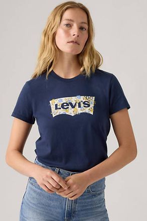 Levi's T Shirt Perfect - Femme - Bleu / Deirdre Floral Bw Fill Peacoat - XS