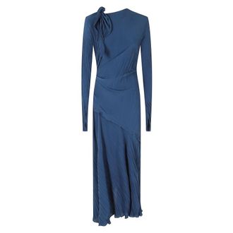 Victoria Beckham Plisse Kleid - - Dresses - Damen - Blau - XS