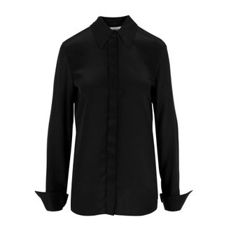 Sportmax Seiden Klassisches Hemd Schwarz - - Blouses & Shirts - Damen - Schwarzk - XS