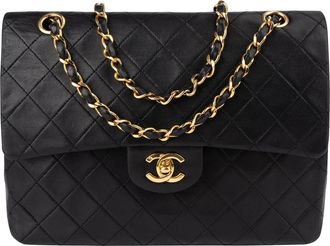 Chanel Crossbody Bags - Chanel Quilted Lambskin 24K Gold Double Flap Cross - Gr. unisize - in Schwarz - f&uuml;r Damen
