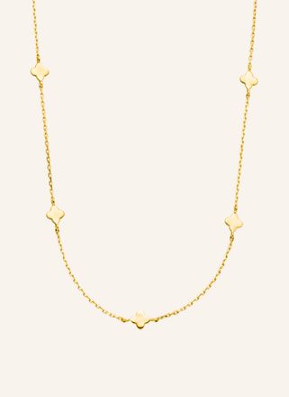 Leaf Halskette Mini Clover Aus 14 Karat Gelbgold gold