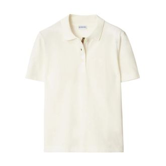 Burberry Polo mit Stickerei - - Tops - Damen - Wei&szlig; - L