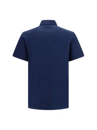 Valentino Mens Polo Shirt Cotton Piqu&eacute; With Vlogo Indigo T-shirts And Polos