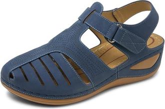 Generic Sandales orthop&eacute;diques compens&eacute;es pour femme - Soutien de la vo&ucirc;te plantaire - Antid&eacute;rapantes - Bout ferm&eacute; - Sandales de p&ecirc;cheur &agrave; talon bas - Chaussu