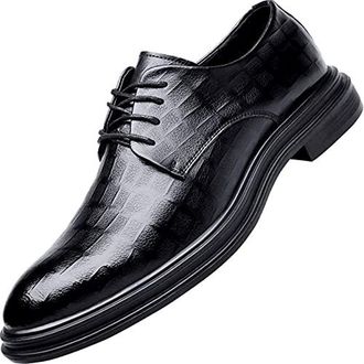 Generic Chaussures habill&eacute;es for Hommes, &agrave; Lacets, Bout Rond emboss&eacute;, Derbies en Similicuir, Talon Bloc antid&eacute;rapant, Semelle en Caoutchouc, Chaussures de Bal